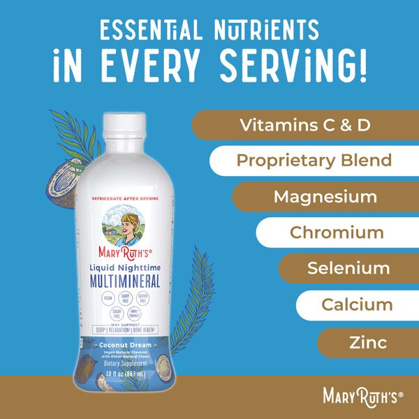 Liquid Nighttime Multimineral - Coconut (30 oz) | MaryRuth's Wholesale