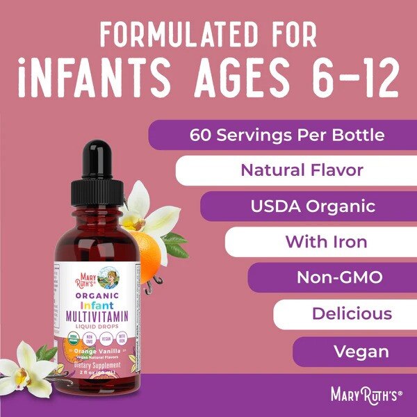 Organic Infant Multivitamin with Iron Liquid Drops | MaryRuth's Wholesale