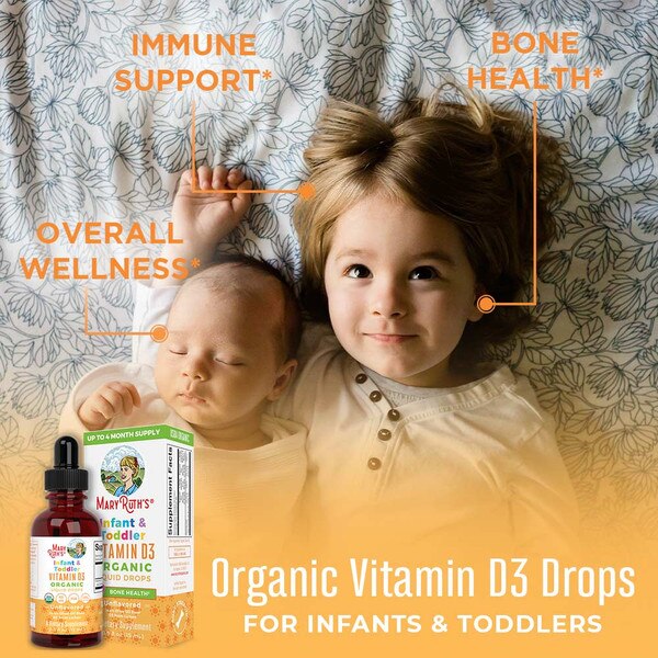 Organic Infant & Toddler Vitamin D3 Organic Liquid Drops | MaryRuth's ...
