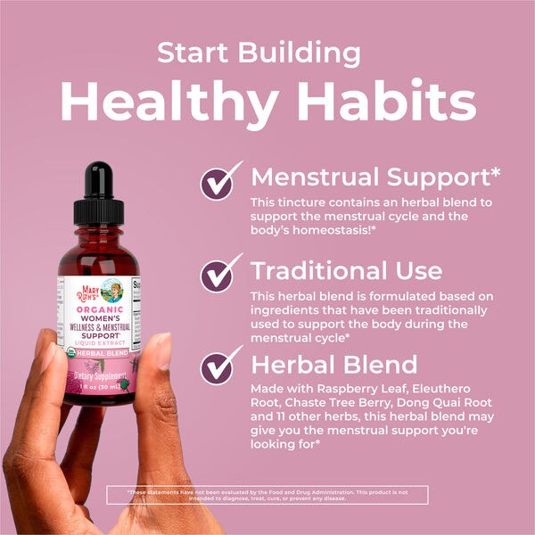 Organic Women's Wellness & Menstrual Support Liquid Drops | MaryRuth's ...