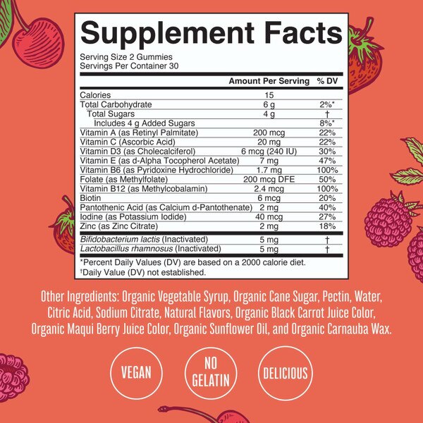 Organic Kids Multivitamin + Postbiotic Gummies | MaryRuth's Wholesale