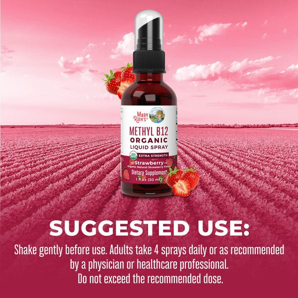 Methyl B12 Organic Spray - Strawberry | MaryRuth's Wholesale